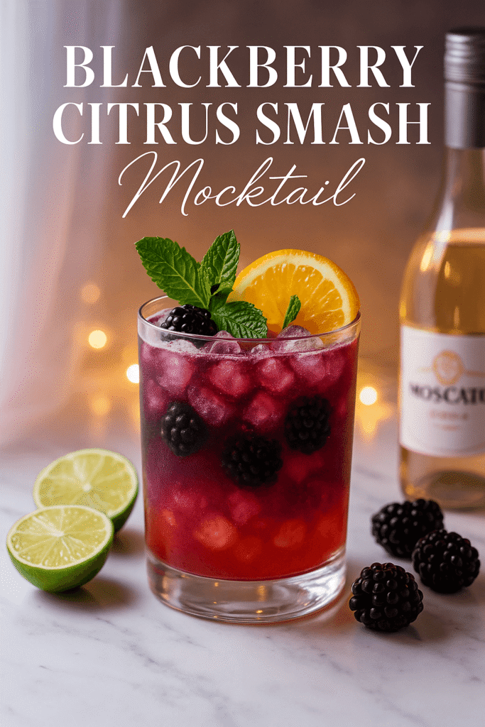 Blackberry Citrus Smash Mocktail - sippinsimple.com