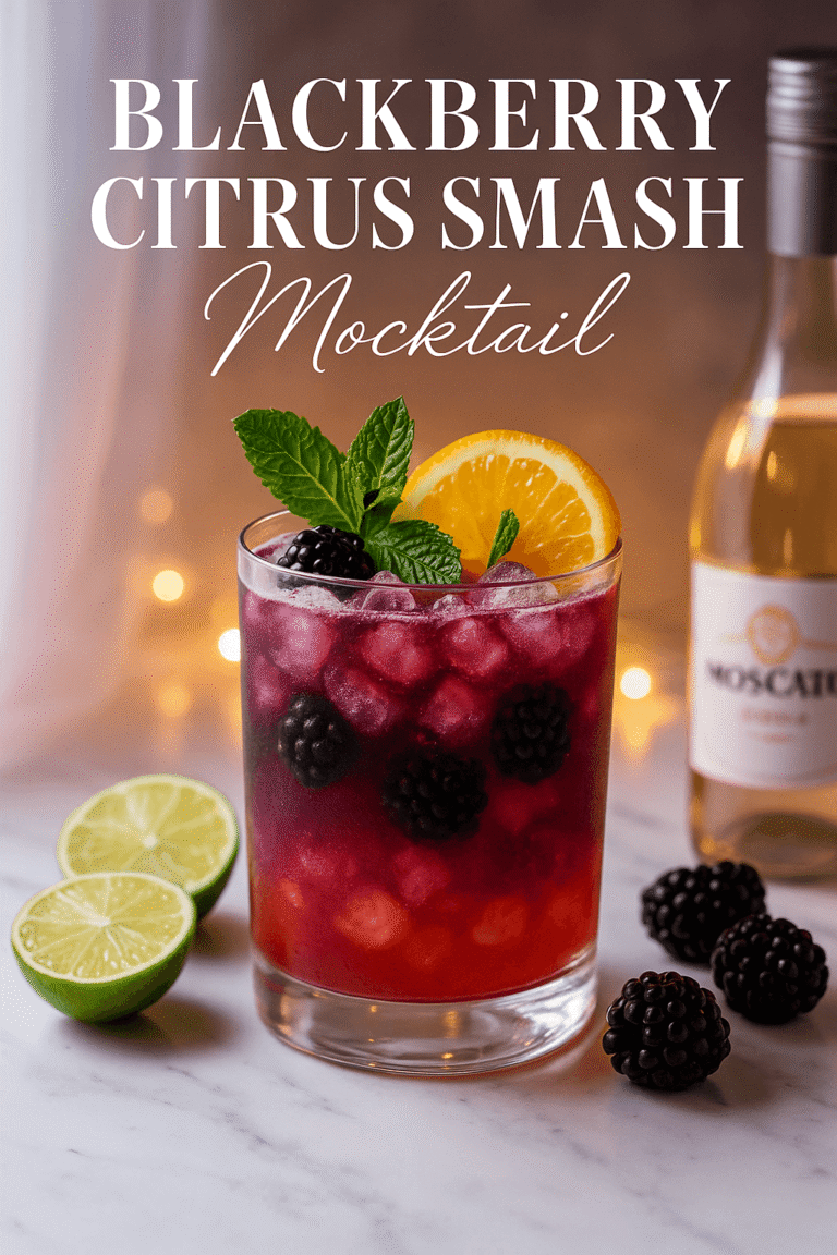Blackberry Citrus Smash Mocktail - sippinsimple.com